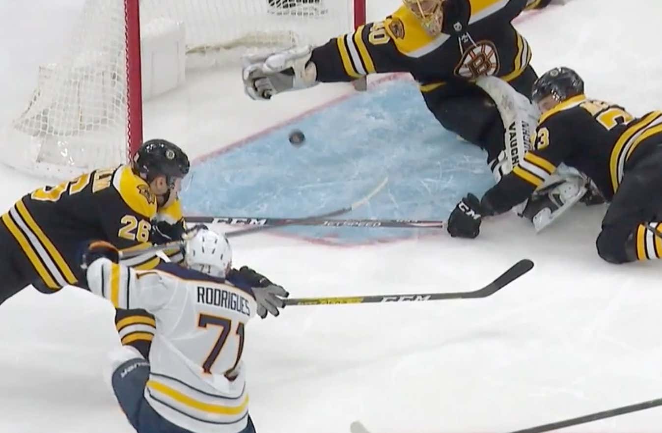 TUUKKA RASK WITH THE SAVE OF THE YEAR! | Barstool Sports