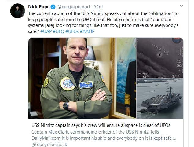 The Commander of the USS Nimitz Says His Crew Has 'an Obligation' to ...