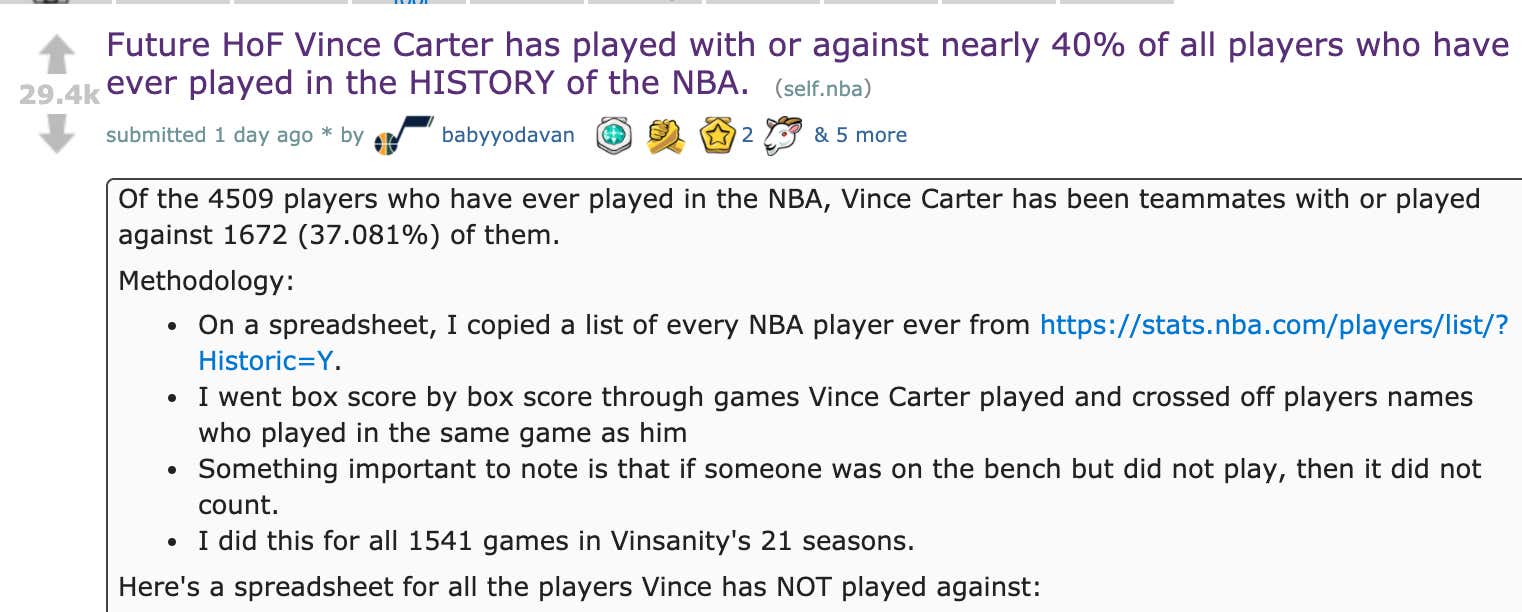 With All Respect To Jamie Moyer And Coley Mick, This Vince Carter Stat ...