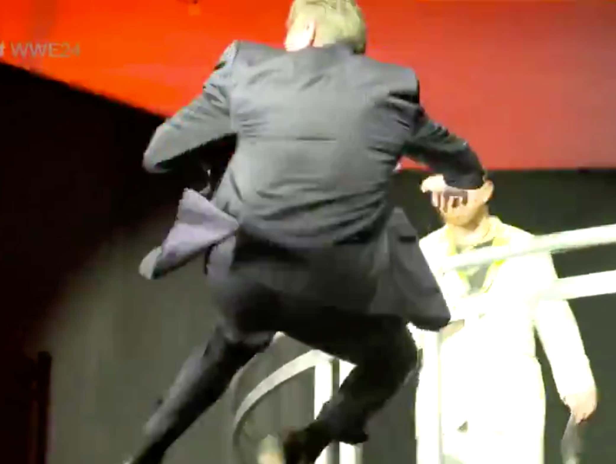 74-Year-Old Vince McMahon Taking A Dive At WrestleMania To Show Gronk ...