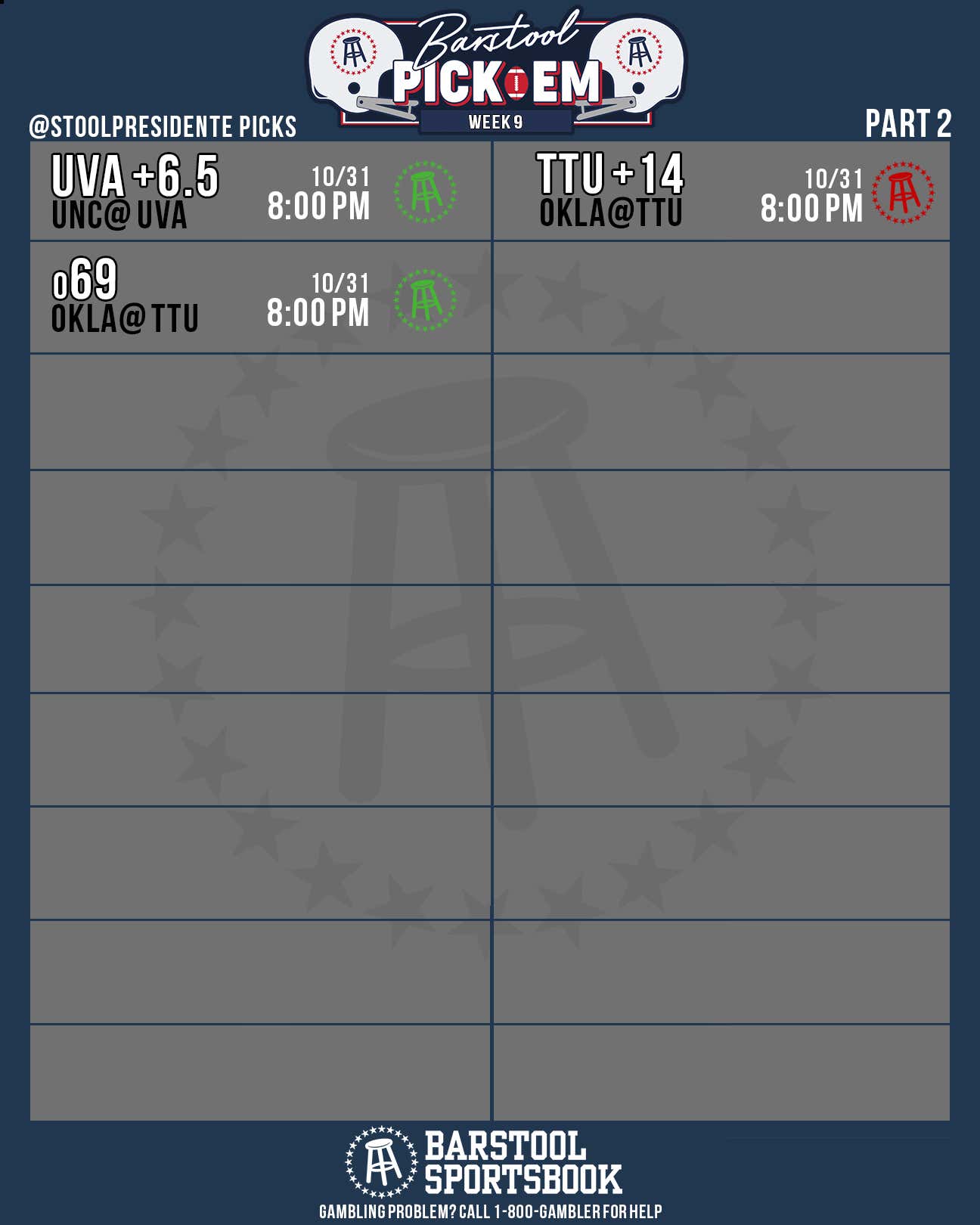 Pick Em Week 9 Results | Barstool Sports