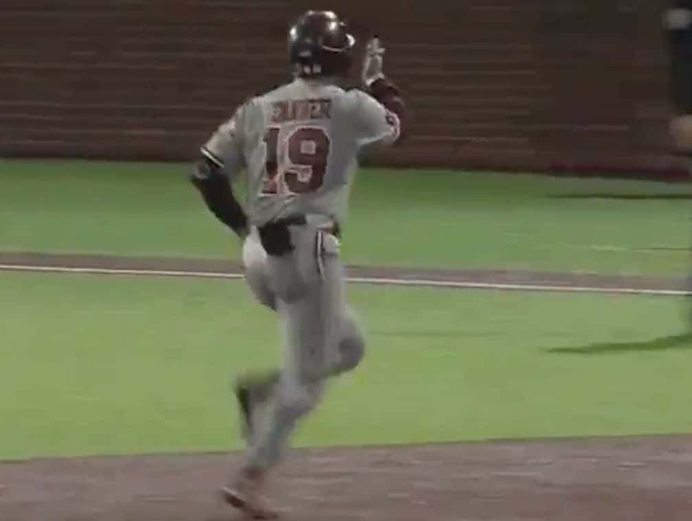 Mississippi State's Logan Tanner Homering Off Jack Leitier And Then ...