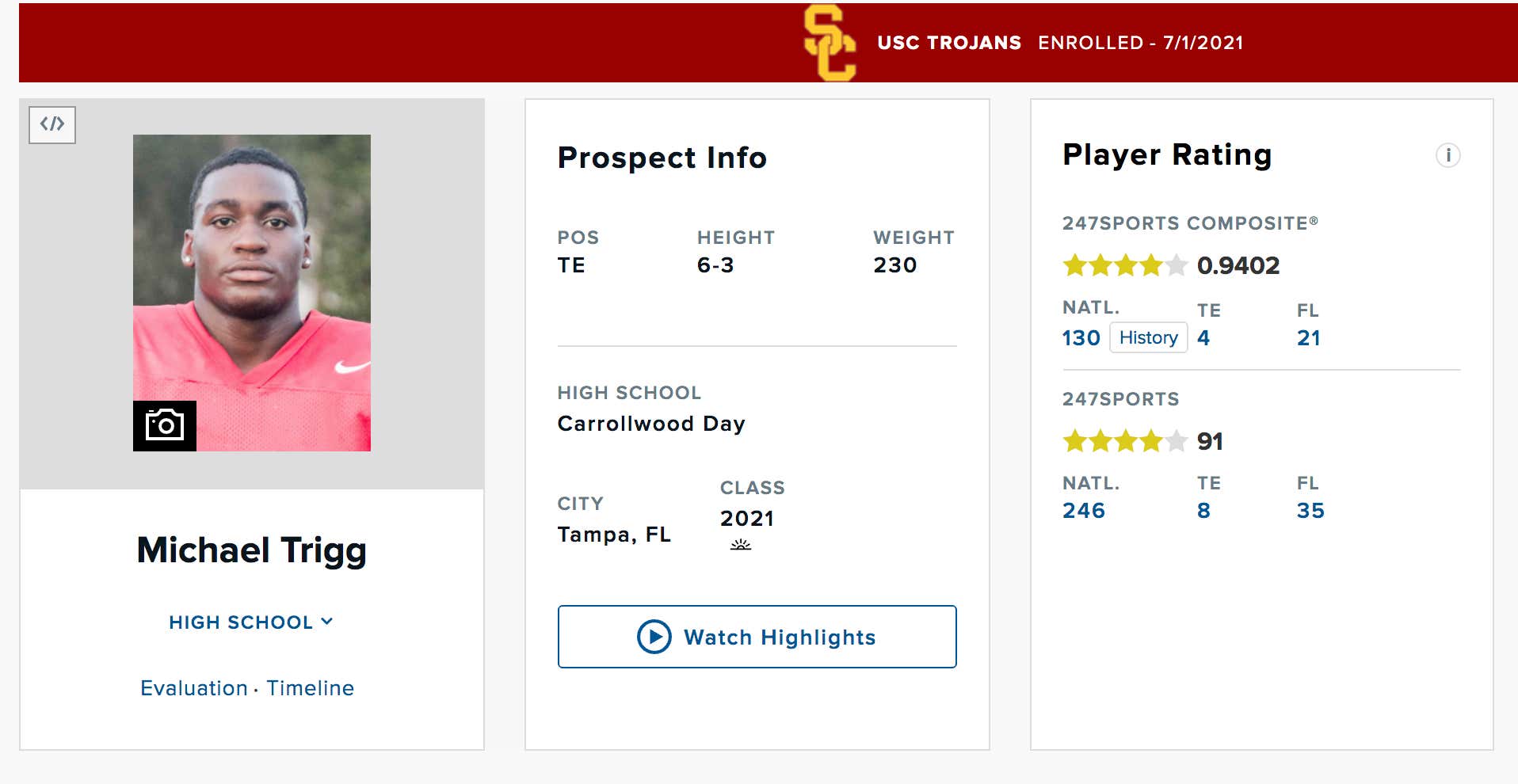 USC TE Michael Trigg May Be The Best Football Player Ever? | Barstool ...