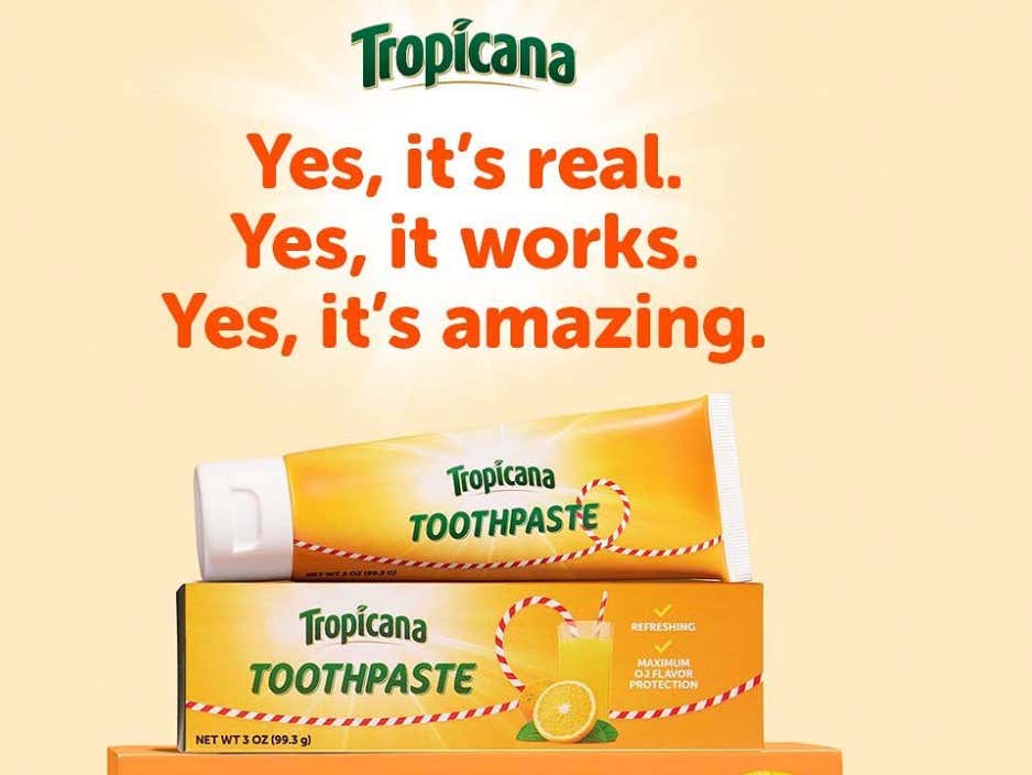 YEAH SCIENCE! Tropicana Is Releasing A Toothpaste That Doesn't Make ...
