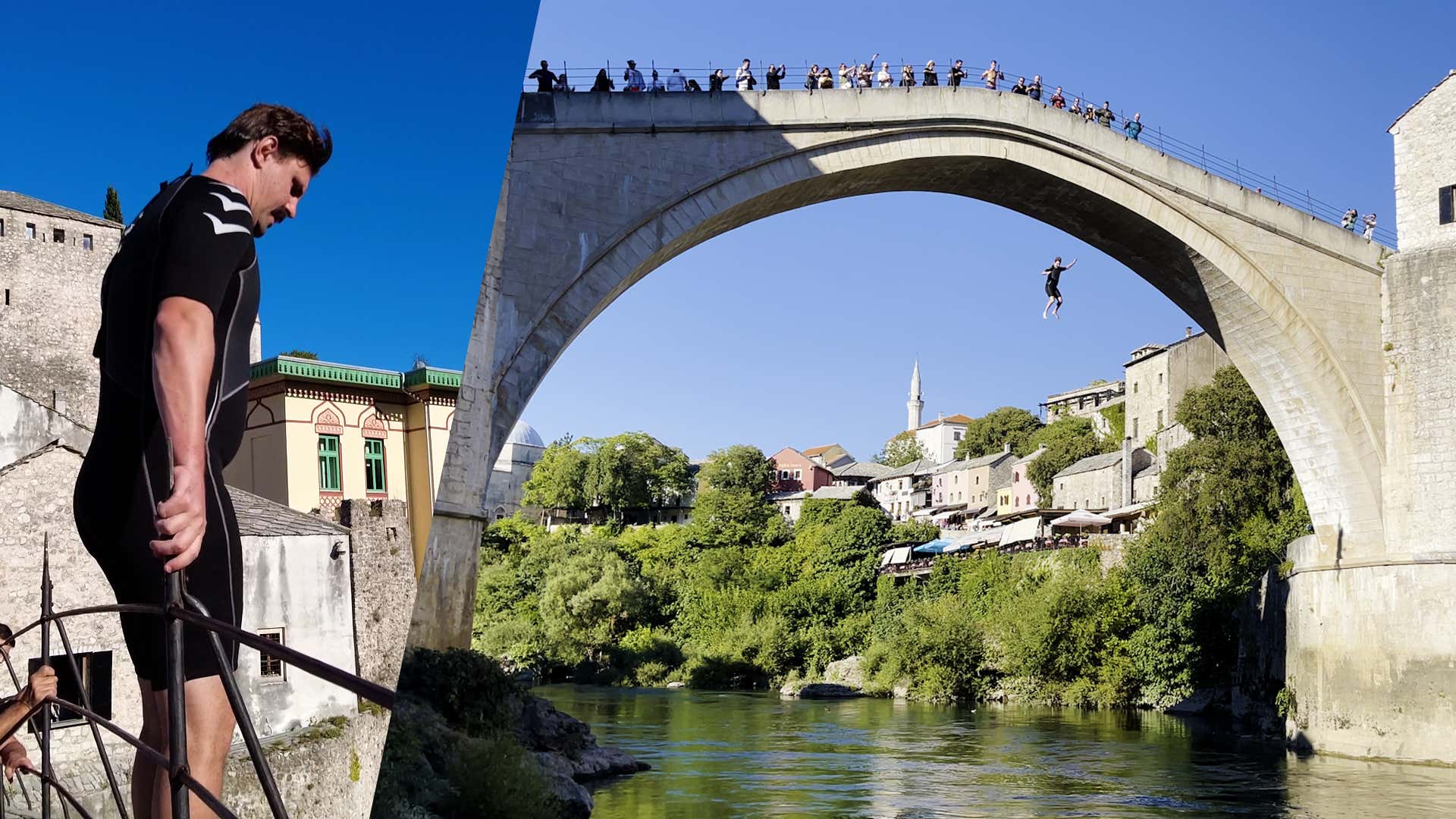 INSANE BRIDGE JUMP IN BOSNIA | Barstool Abroad: The Balkans | Barstool ...