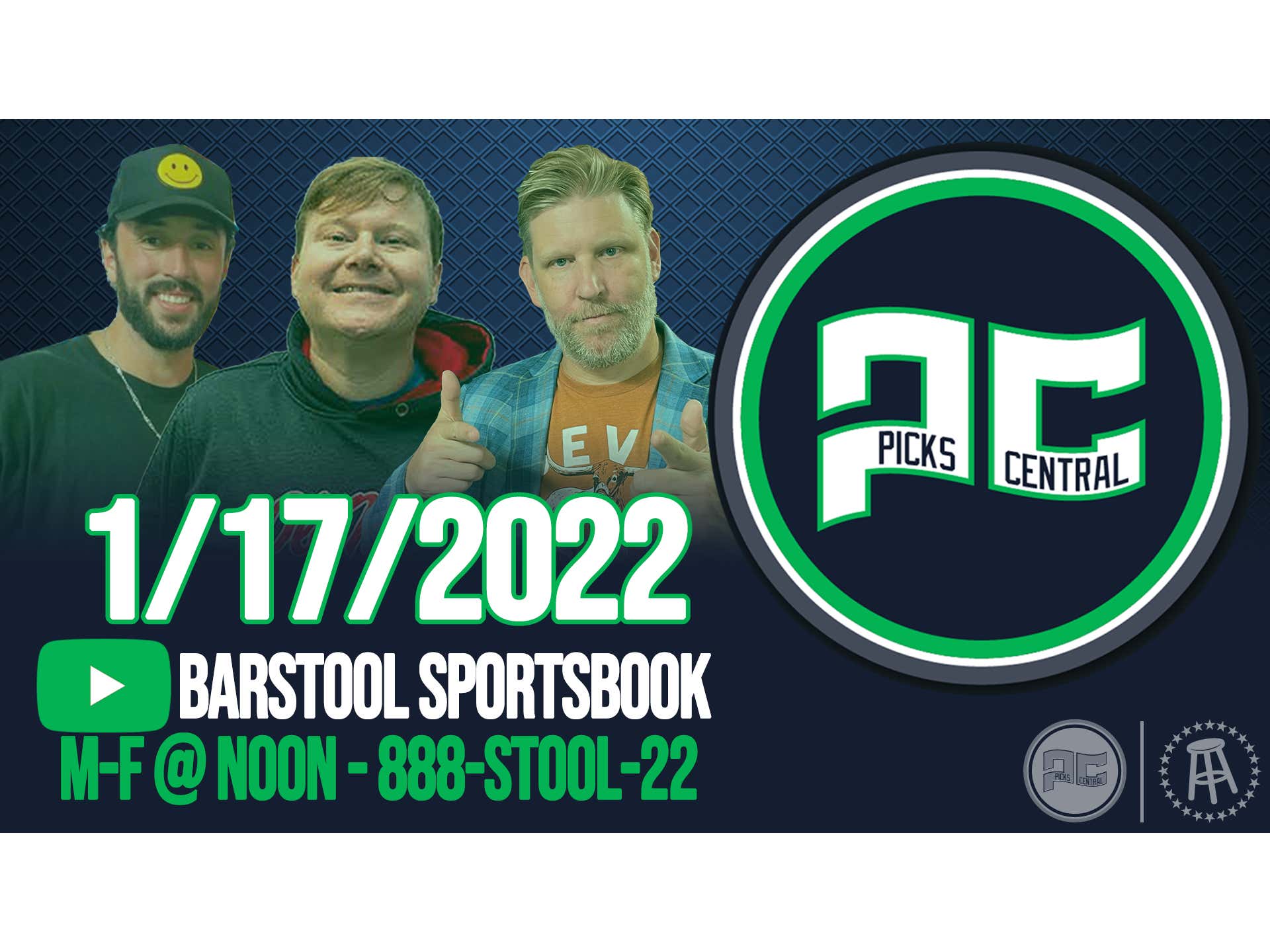 Barstool Sports Picks Central with Brandon Walker || Monday, January 17 ...