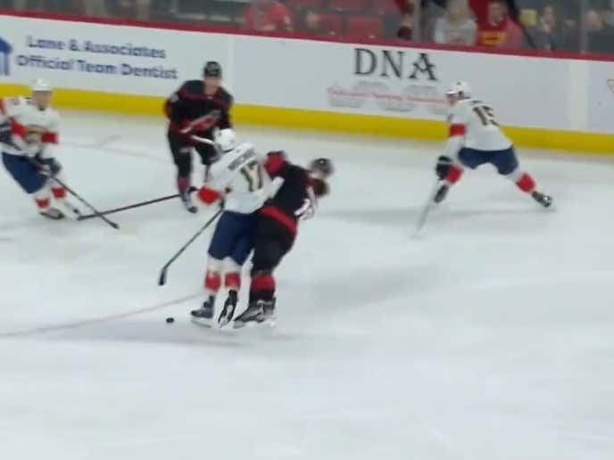 Mason Marchment Went Full NHL Hitz 2002 And Bundled Vincent Trocheck ...