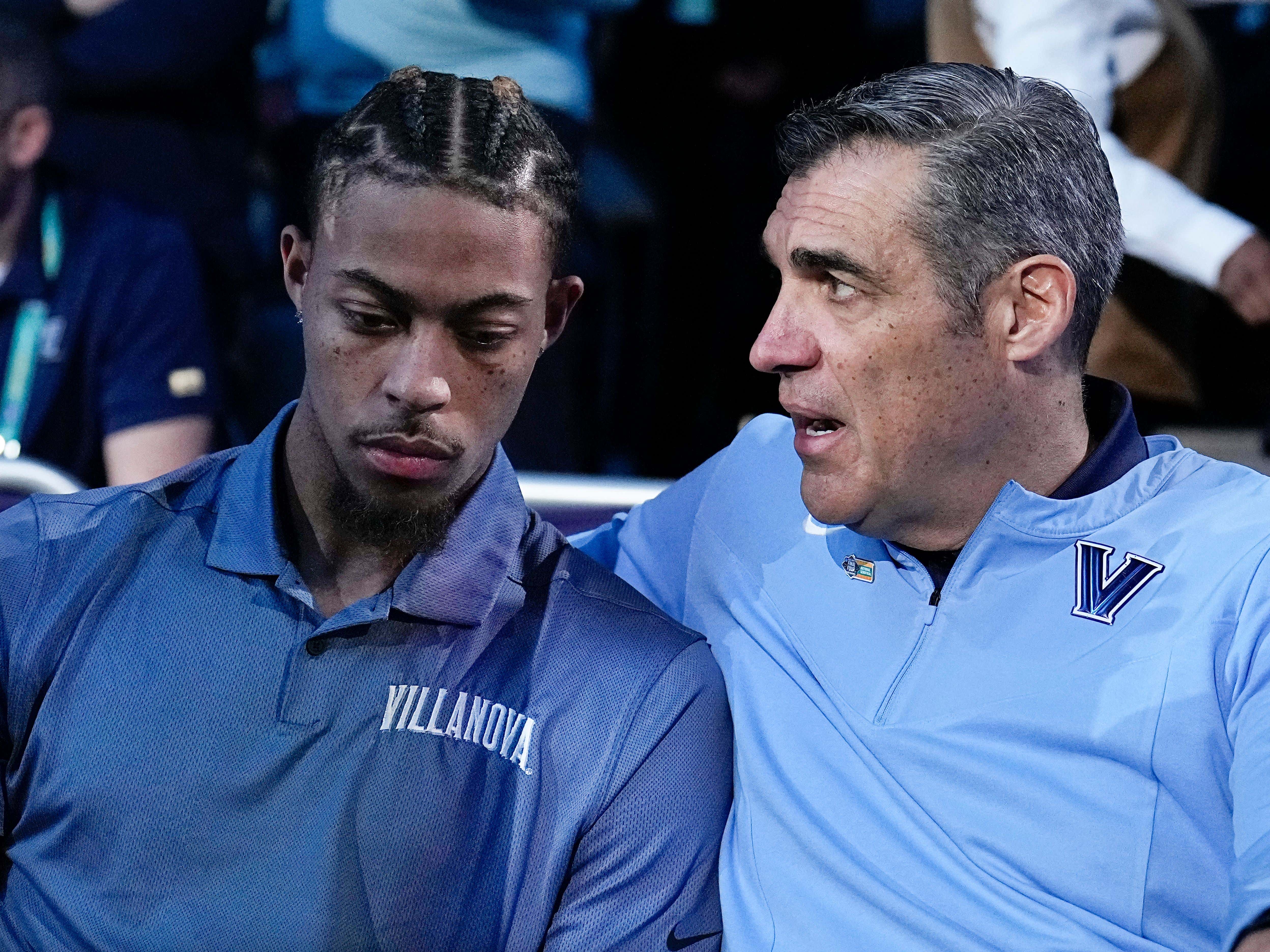 Jay Wright Comforting Justin Moore On The Bench As They Announced The ...