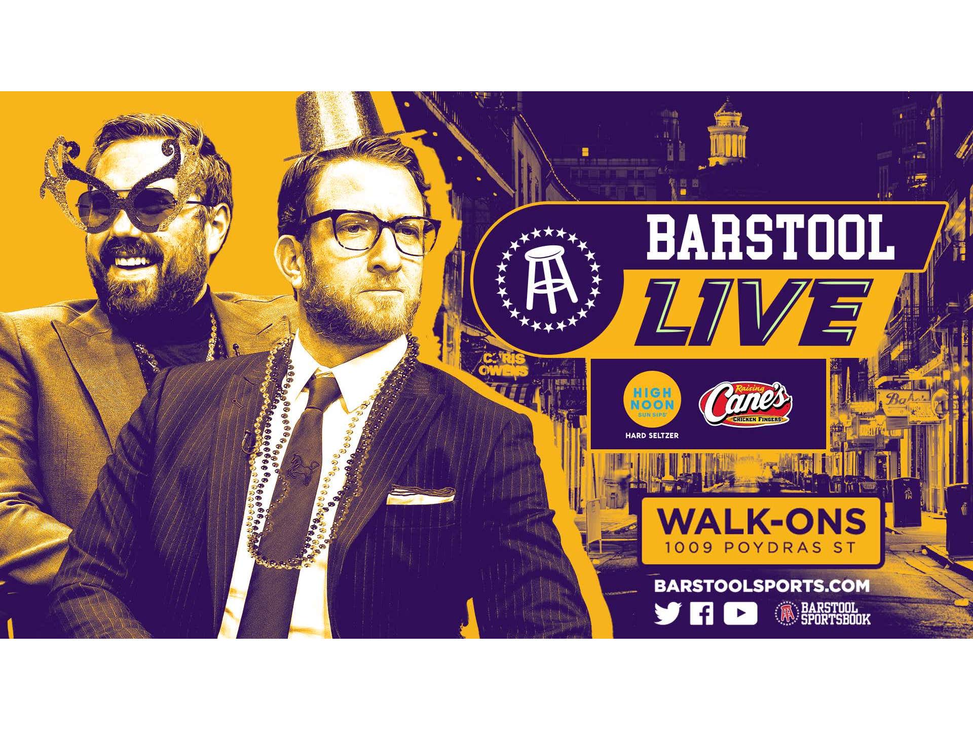 Barstool LIVE from New Orleans, with @stoolpresidente, @BarstoolBigCat ...