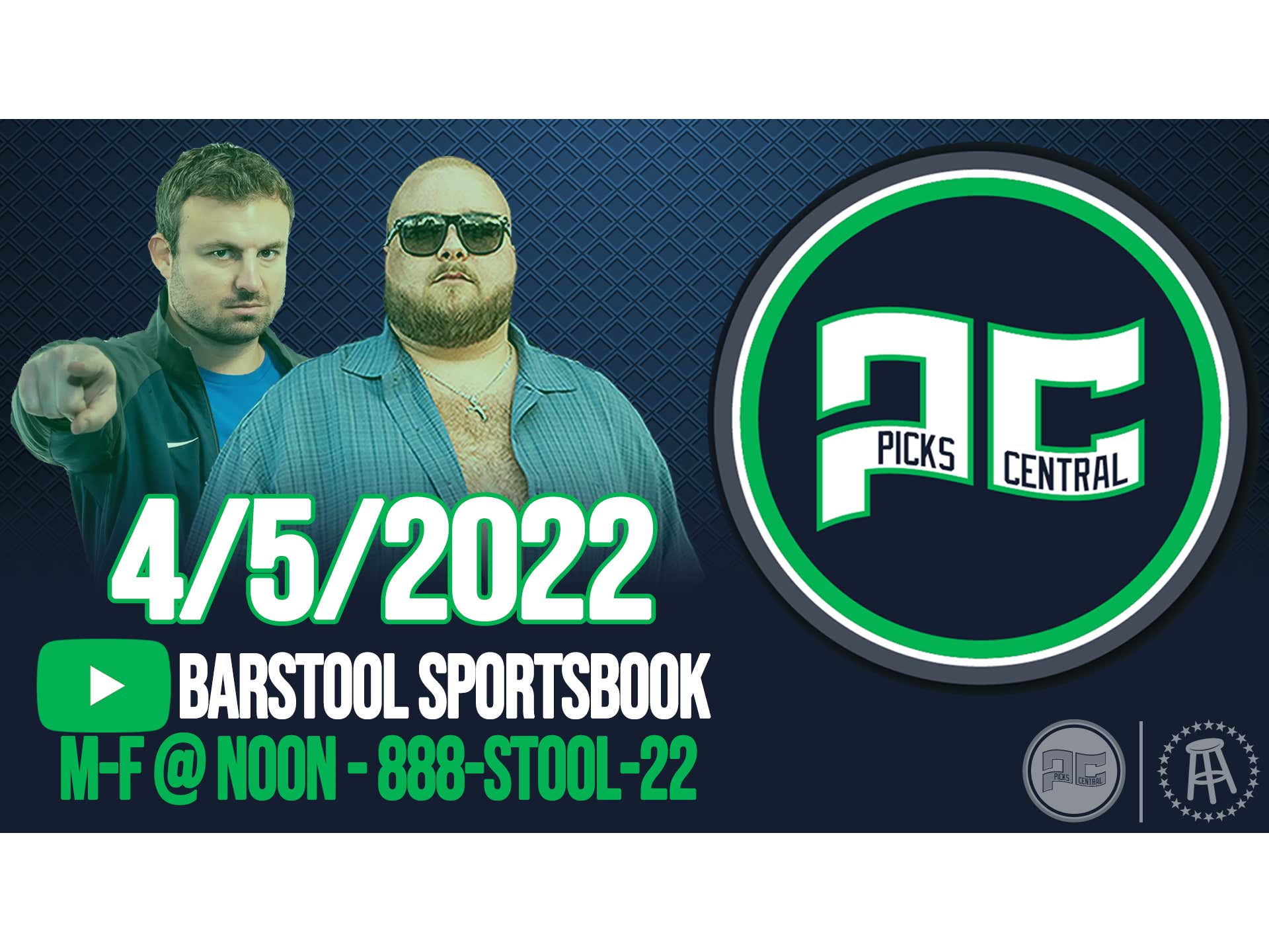 Barstool Sports Picks Central with Brandon Walker || Tuesday, April 5 ...