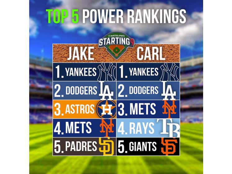The Official MLB Power Rankings According To A Couple Of Hot Jacked ...
