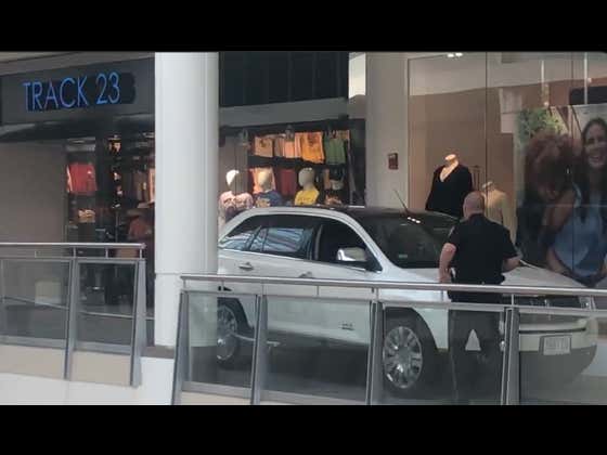 Old Lady Takes Her SUV On A Joy Ride Through The 2nd Floor Of A ...