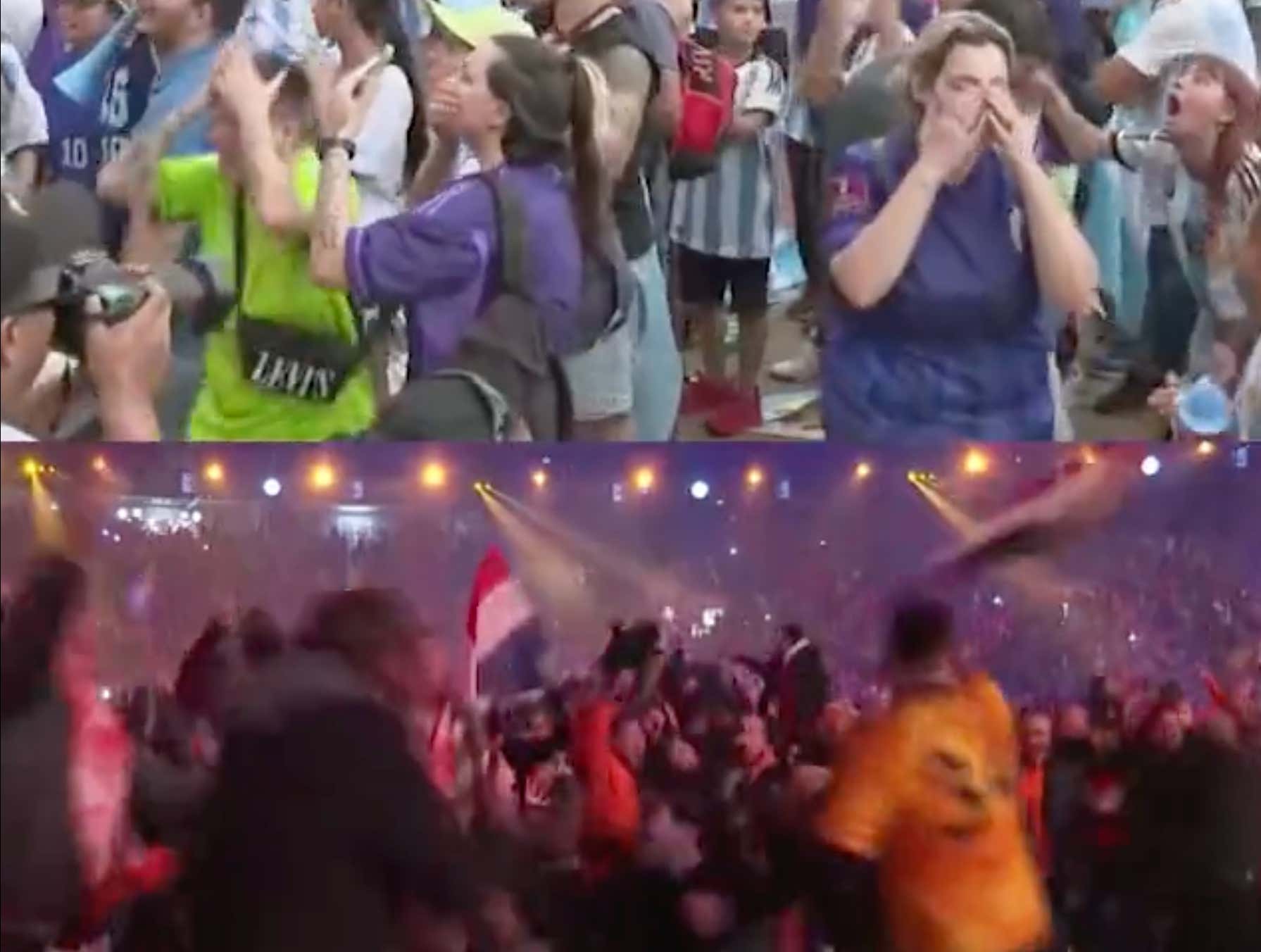 This Incredible Video Showing The Simultaneous Reactions Of Argentina ...