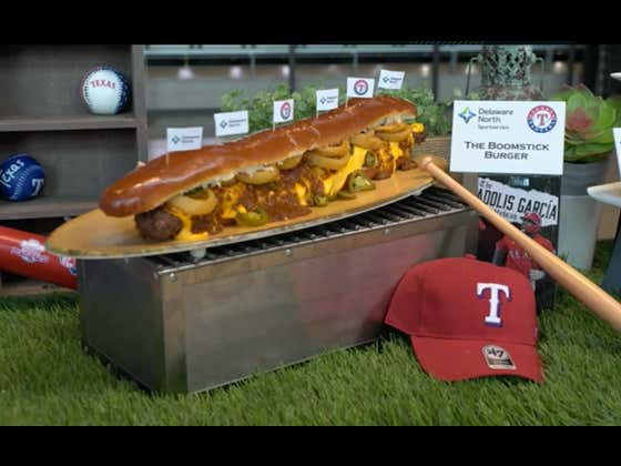 The Rangers Have Unveiled A New 2-Foot Long Boomstick Burger And It ...