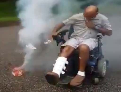 A Fourth Of July Classic: Terry In The Wheelchair Nearly Gets Blown To ...