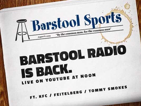 In Honor Of Barstool Radio Returning Today At Noon ET, Let's Relive ...