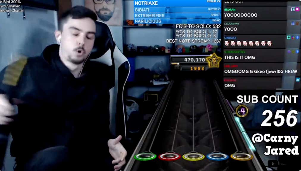 The Finger King! A Twitch Streamer Set A Guitar Hero World Record By ...