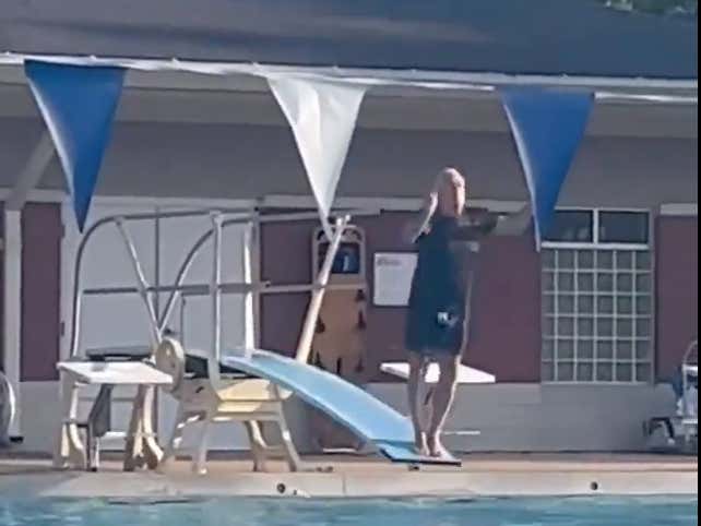 This Old Dude Absolutely Dominating The Diving Board At His Local Pool ...