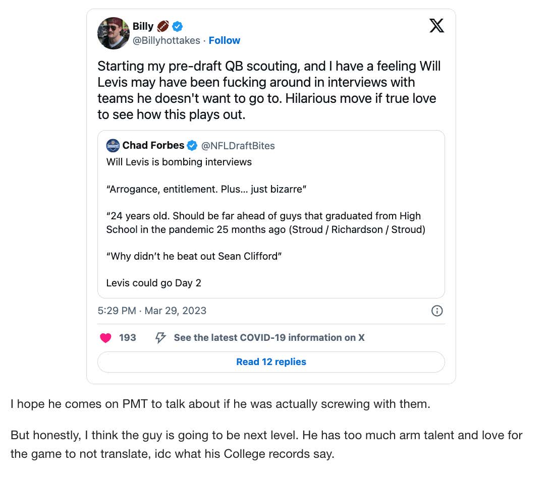 Stop Right Now And Give Billy Football All The Credit In The World For ...