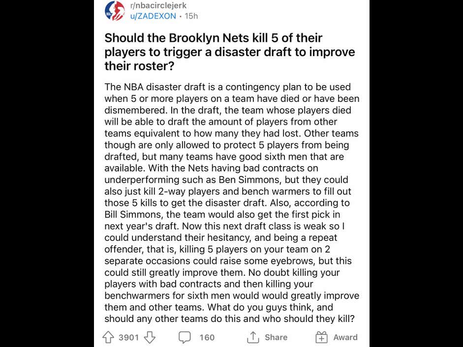 Nets Fans Have Now Resorted To Disaster Draft Scenarios Which Would ...