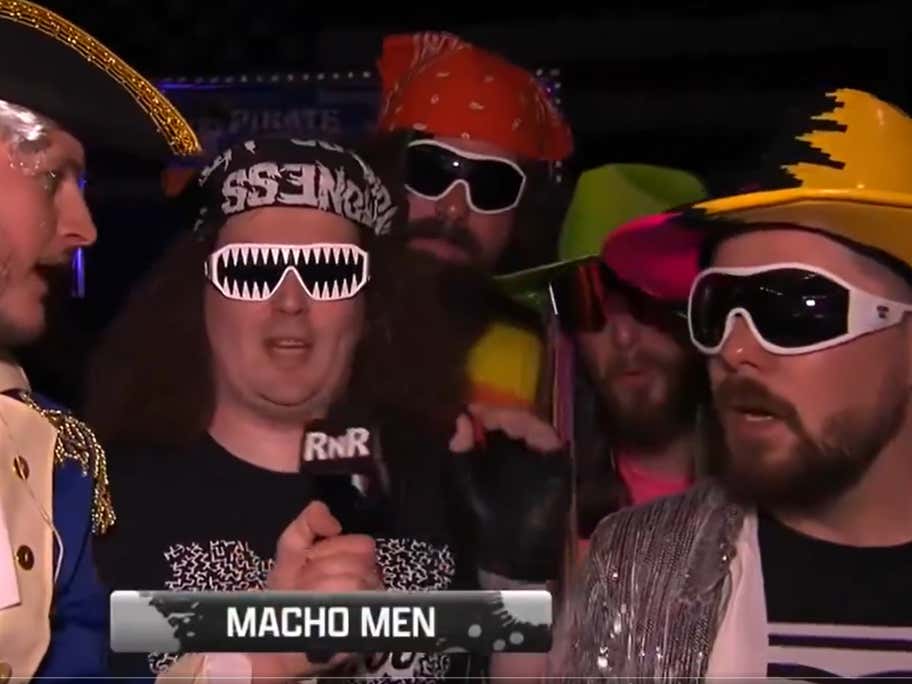 The Merry Men of Macho Men Randy Savages Sitting Ringside at Rough n ...
