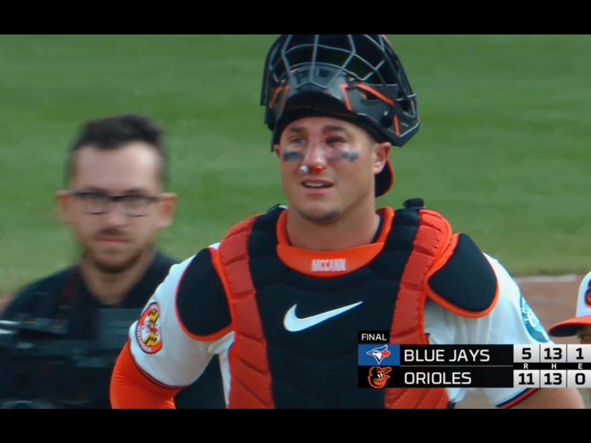 James McCann Took A 95 MPH Fastball To The Face, Caught A Full 9 ...