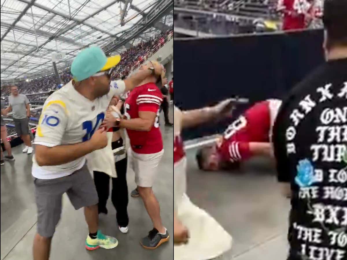 A 49ers Fan Ate Several Punches With His Face From An Outnumbered Rams ...