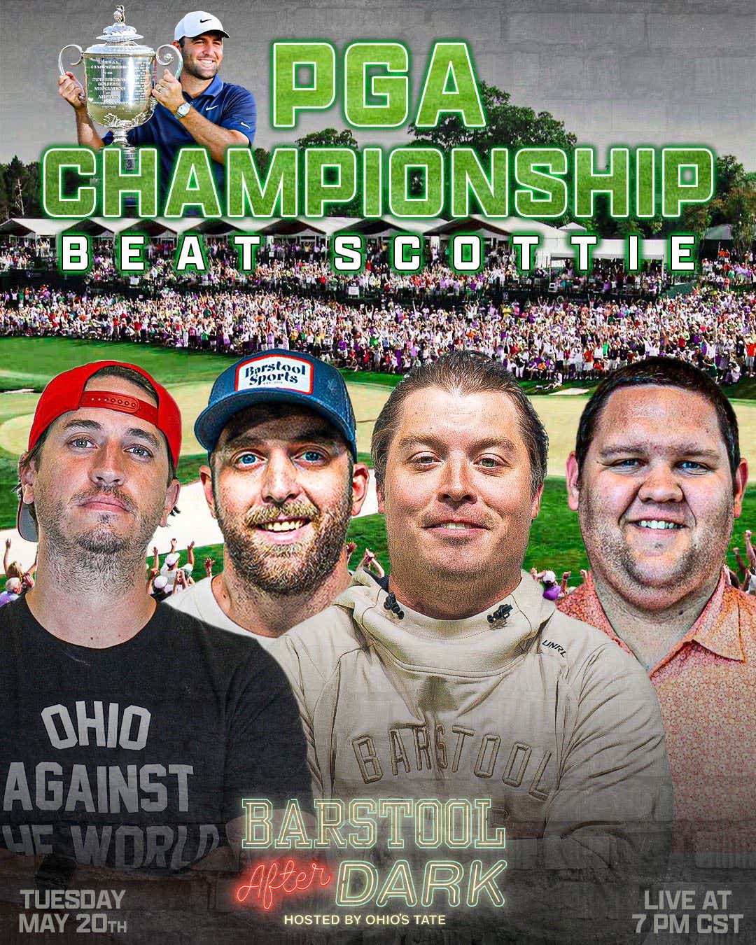 Tonight On Barstool After Dark: Tate, Hank, Rico, and Beef Must Beat Scottie Scheffler ...