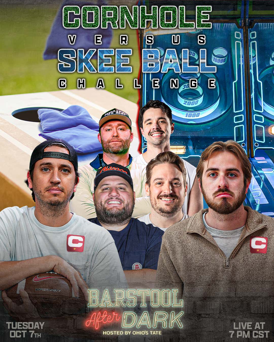 Tonight On Barstool After Dark: Can Team Tate (Corn Hole) or Team Lucas (Skee-Ball) Make 9 In A ...