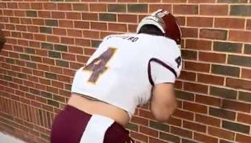 hitting head on wall