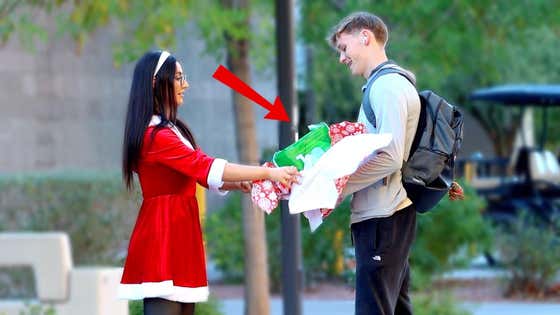 Giving Strangers Awkward Christmas Presents.. | Barstool Sports