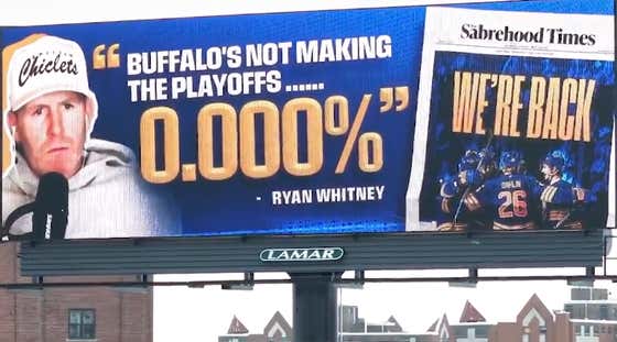 The Sabres Quite Literally Put Ryan Whitney On A Billboard For His ...