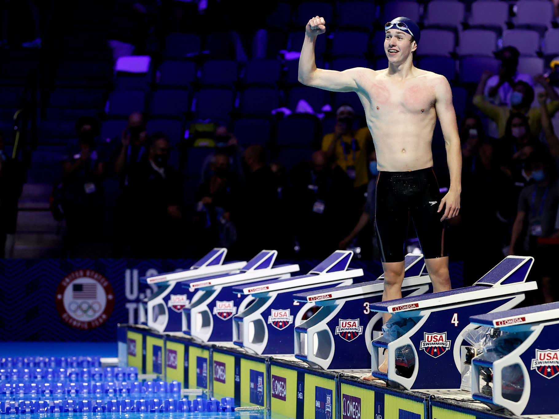 The Crowd Going Bananas For American Swimmer Jake Mitchell Racing ...