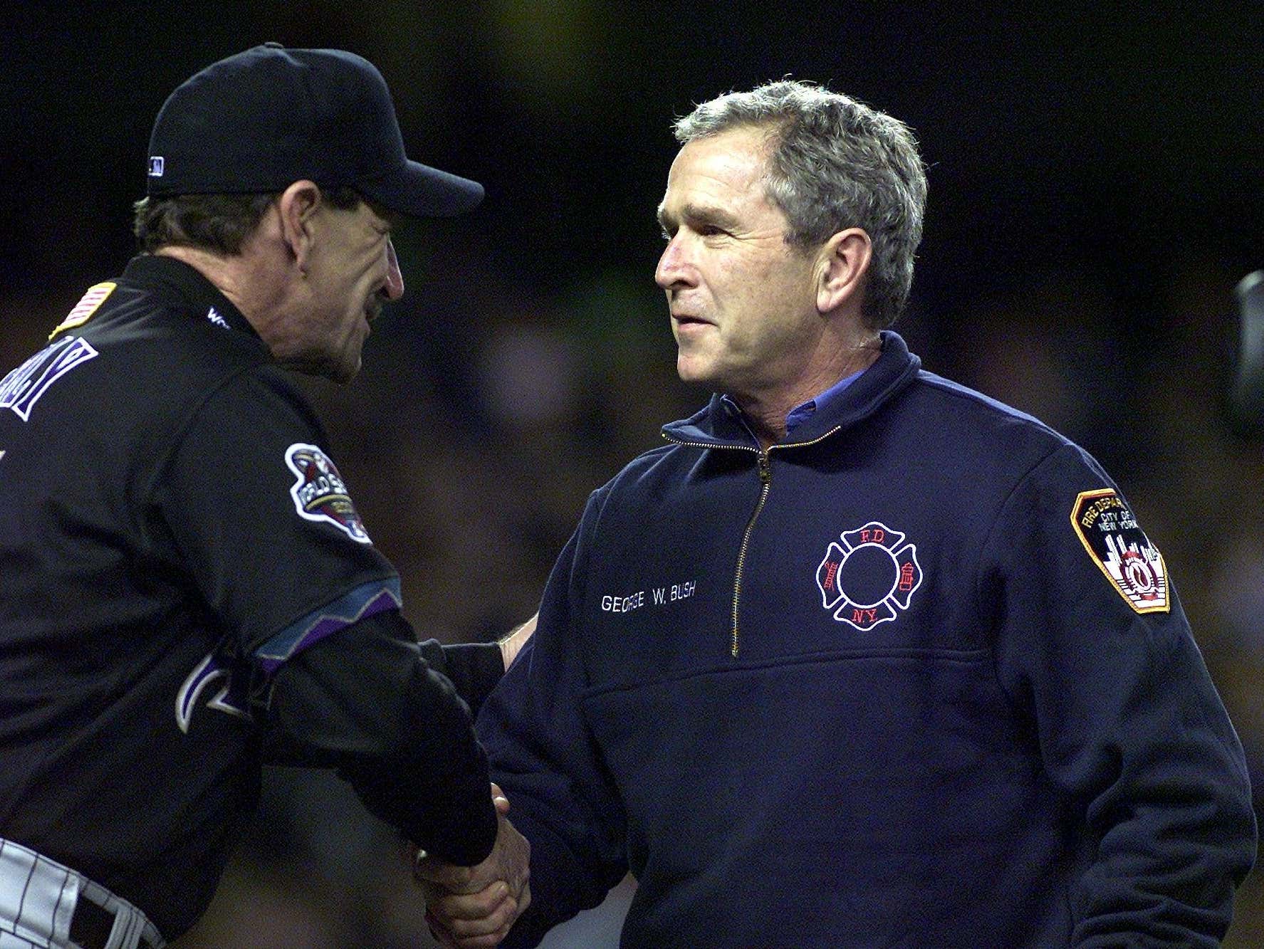 Wake Up With George W. Bush Throwing A Perfect Strike At Yankee Stadium ...