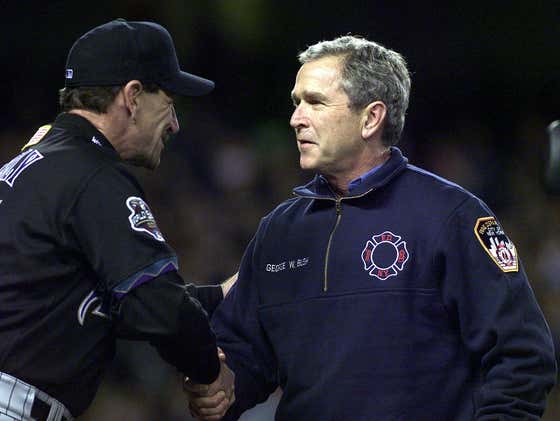 Wake Up With George W. Bush Throwing A Perfect Strike At Yankee Stadium ...