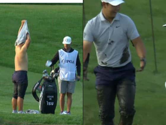 The Highlight Of Round 1 At The PGA Championship - Tom Kim Falling Into ...