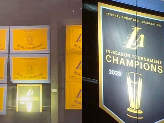 The Lakers Really Hung Their In-Season Tournament Banner Next To All ...