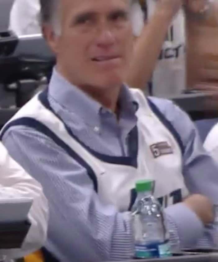 Mitt Romney Taunting Russell Westbrook While Wearing A Rodney Hood ...