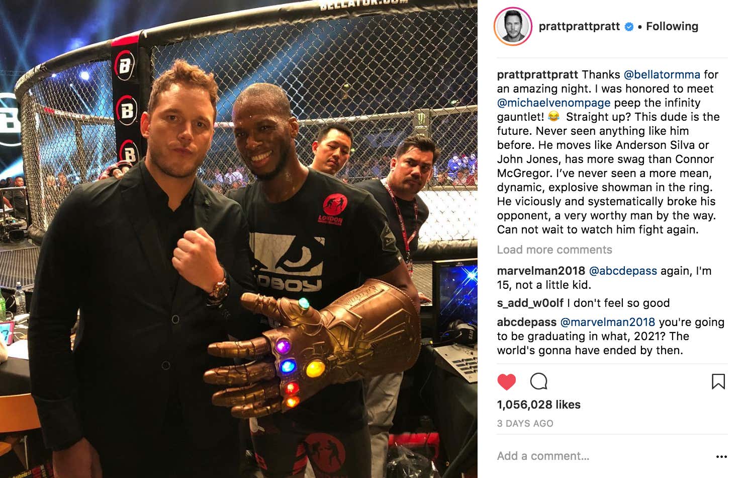 Michael "Venom" Page Put On A Show In Front Of Star-Lord At Bellator ...