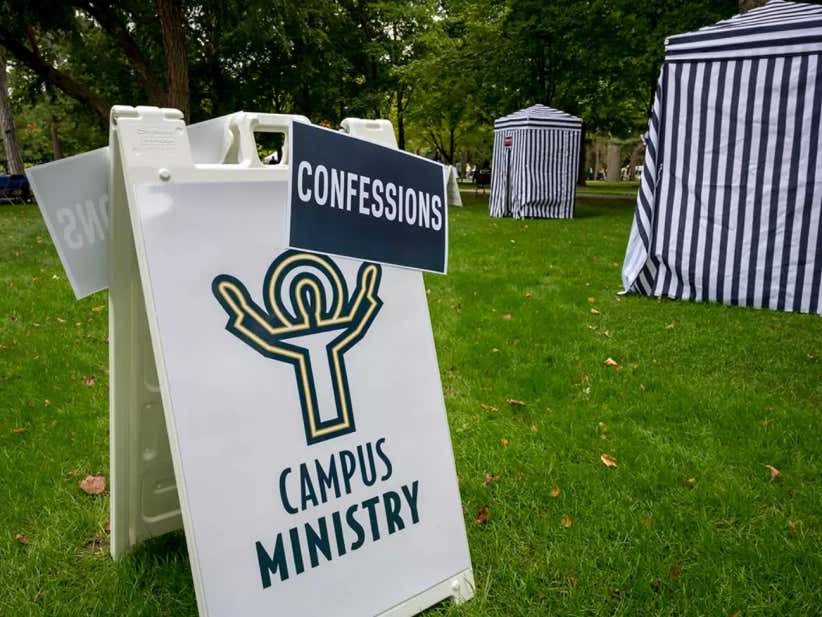 Notre Dame Had Pop Up Confession Booths For Tailgaters Today | Barstool ...