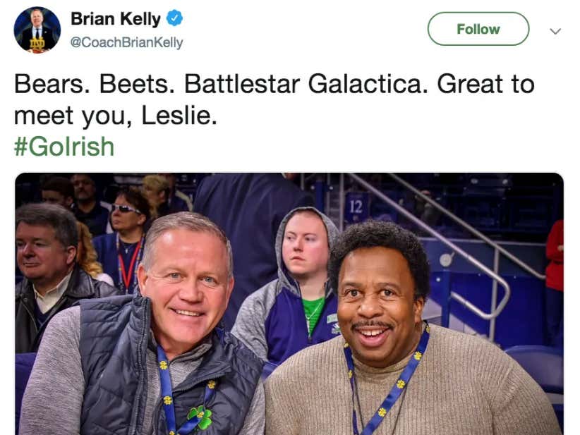 Time To Analyze Brian Kelly's Cringey The Office Tweet | Barstool Bets