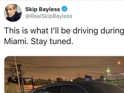 Skip Bayless Wants You To Know That He Is Going To Be Driving A VERY ...